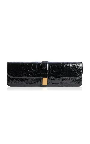 Khaite Blake Alligator Long Clutch - Black