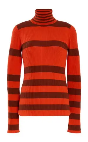 ZANKOV Runi Ribbed Turtleneck Sweater - Stripe