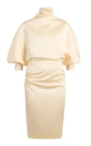 Khaite Harlin Crushed Dress - Ivory