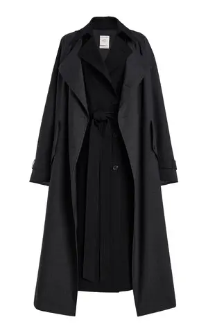 Calvin Klein Ilia Wool Trench Coat - Black