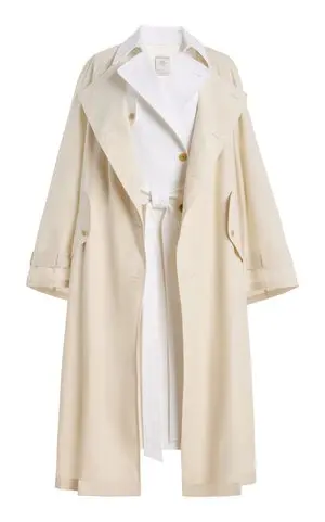 Calvin Klein Ilia Cotton Trench Coat - White