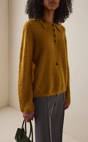ZANKOV Ryan Solid Brushed Mohair Sweater