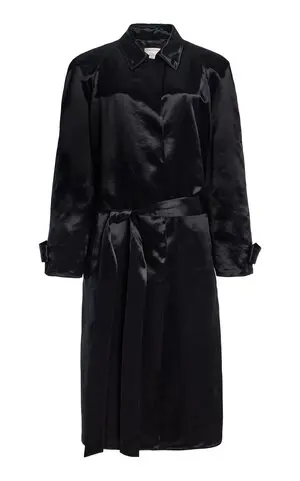 Calvin Klein Agnes Cupro Satin Coat - Black