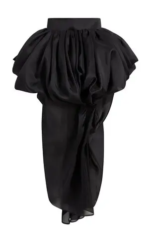 Khaite Tessa Silk Organza Maxi Skirt - Black