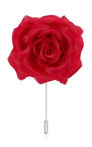 Khaite Frankie Floral Brooch - Red