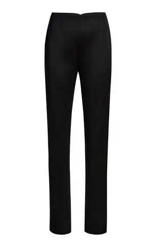 Khaite Ryden Sateen-wool Straight-leg Pants - Black