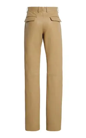Calvin Klein Garance Leather Pants - Tan