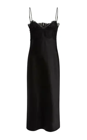 Khaite Joelle Crushed Midi Dress - Black