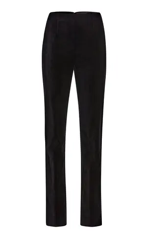 Khaite Ryden Velvet Straight-leg Pants - Black
