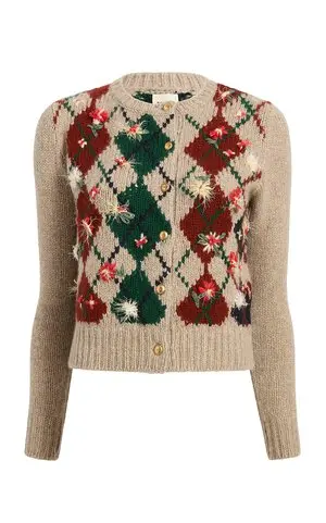 Khaite Marcela Embroidered Cashmere-mohair Cardigan - Multi