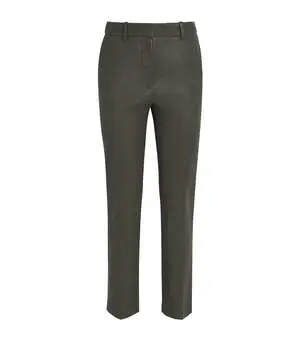 JOSEPH Coleman Leather Trousers - Green