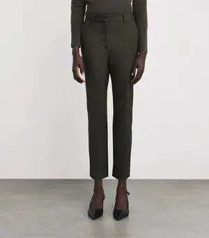 JOSEPH Stretch-gabardine Coleman Trousers - Green
