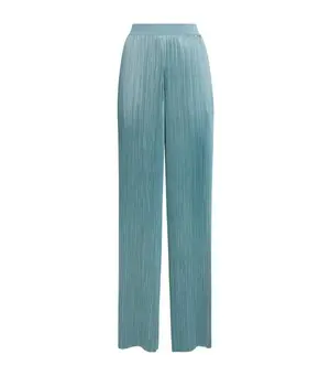 JOSEPH Satin Amber Wide-leg Trousers - Blue