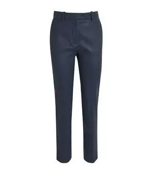 JOSEPH Coleman Leather Trousers - Blue