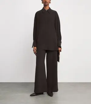 JOSEPH Nour Wide-leg Trousers - Brown