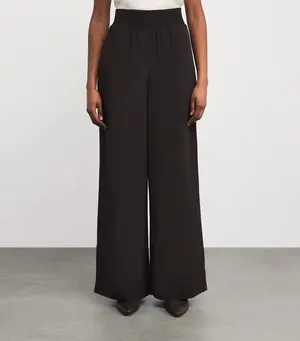 JOSEPH Nour Wide-leg Trousers - Brown