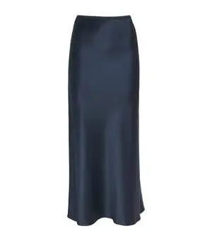 JOSEPH Silk Isaak Midi Skirt - Blue