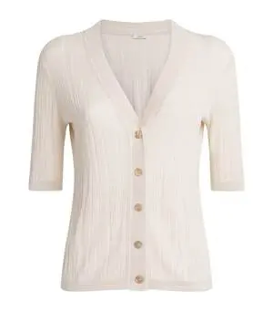 JOSEPH Silk-cotton Sens Cardigan - Beige