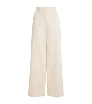 JOSEPH Cotton-linen Jnane Trousers - Beige