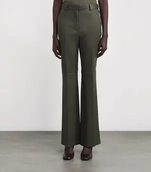 JOSEPH Tafira Flared Leather Trousers