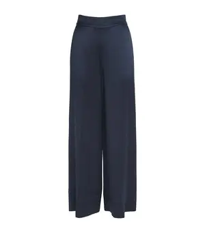 JOSEPH Satin Dijon Tailored Trousers - Blue