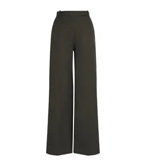 JOSEPH Gabardine Yukio Wide-leg Trousers - Green