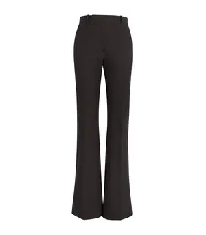 JOSEPH Stretch-gabardine Tafira Flared Trousers - Brown