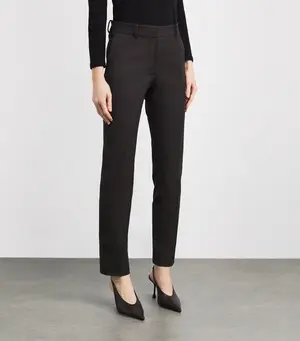 JOSEPH Gabardine Coleman Slim Trousers - Brown