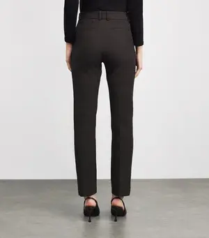 JOSEPH Gabardine Coleman Slim Trousers - Brown