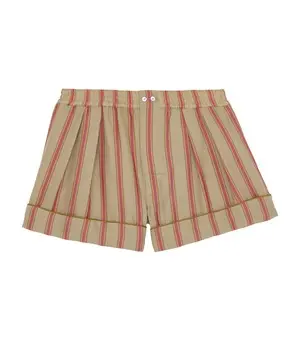 Saint Laurent Cupro Stripe Pyjama Shorts - Nude
