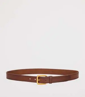 Saint Laurent Leather Rectangular Buckle Belt
