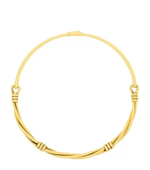 Saint Laurent Twisted Thread Choker Necklace - Yellow