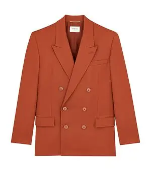 Saint Laurent Wool Double-breasted Blazer - Red
