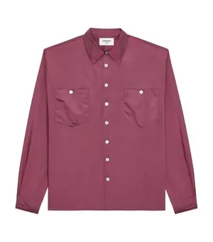 Saint Laurent Taffeta Twin-pocket Shirt - Burgundy
