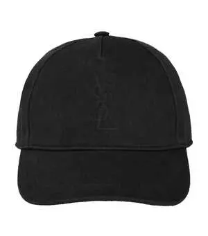 Saint Laurent Cassandre Logo Cap - Black