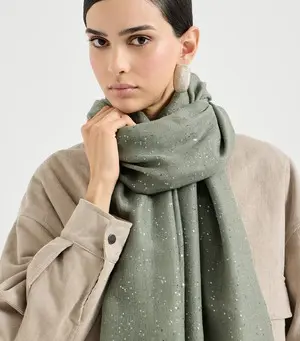 Brunello Cucinelli Cashmere-silk Sequinned Scarf