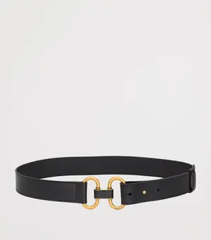 Saint Laurent Leather Double Ring Belt
