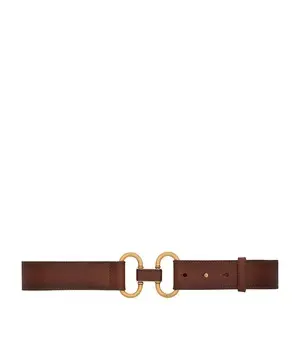 Saint Laurent Leather Double Ring Belt