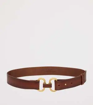 Saint Laurent Leather Double Ring Belt