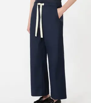 Max Mara Cotton Wide-leg Trousers - Blue