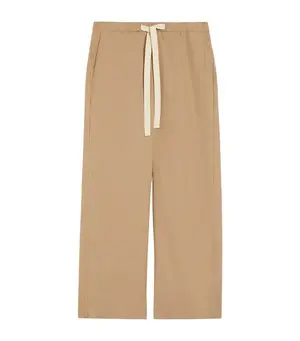 Max Mara Cotton Wide-leg Trousers - Beige