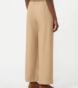 Max Mara Cotton Wide-leg Trousers - Beige
