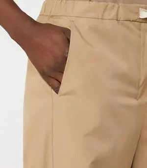 Max Mara Cotton Wide-leg Trousers - Beige
