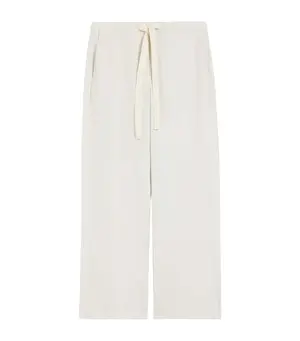 Max Mara Cotton Wide-leg Trousers - White