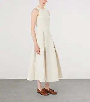 Max Mara Cotton-blend Pleated Midi Dress