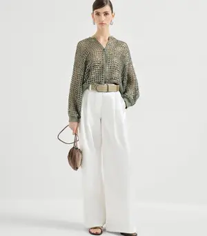 Brunello Cucinelli Sequin Mesh Cardigan