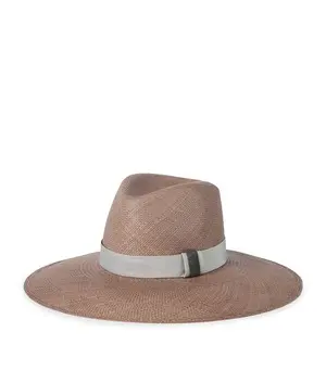 Brunello Cucinelli Straw Trilby Hat - Purple