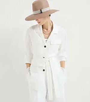 Brunello Cucinelli Twill Safari Blazer