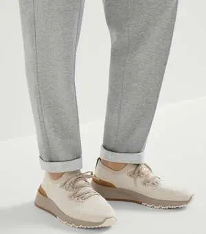 Brunello Cucinelli Cotton-blend Chiné-knit Sneakers