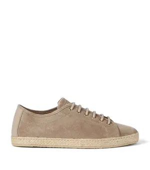 Brunello Cucinelli Reversed Calfskin Sneakers - Brown